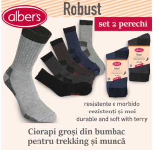 Ciorapi grosi din bumbac pentru trekking si munca, set 2 perechi.